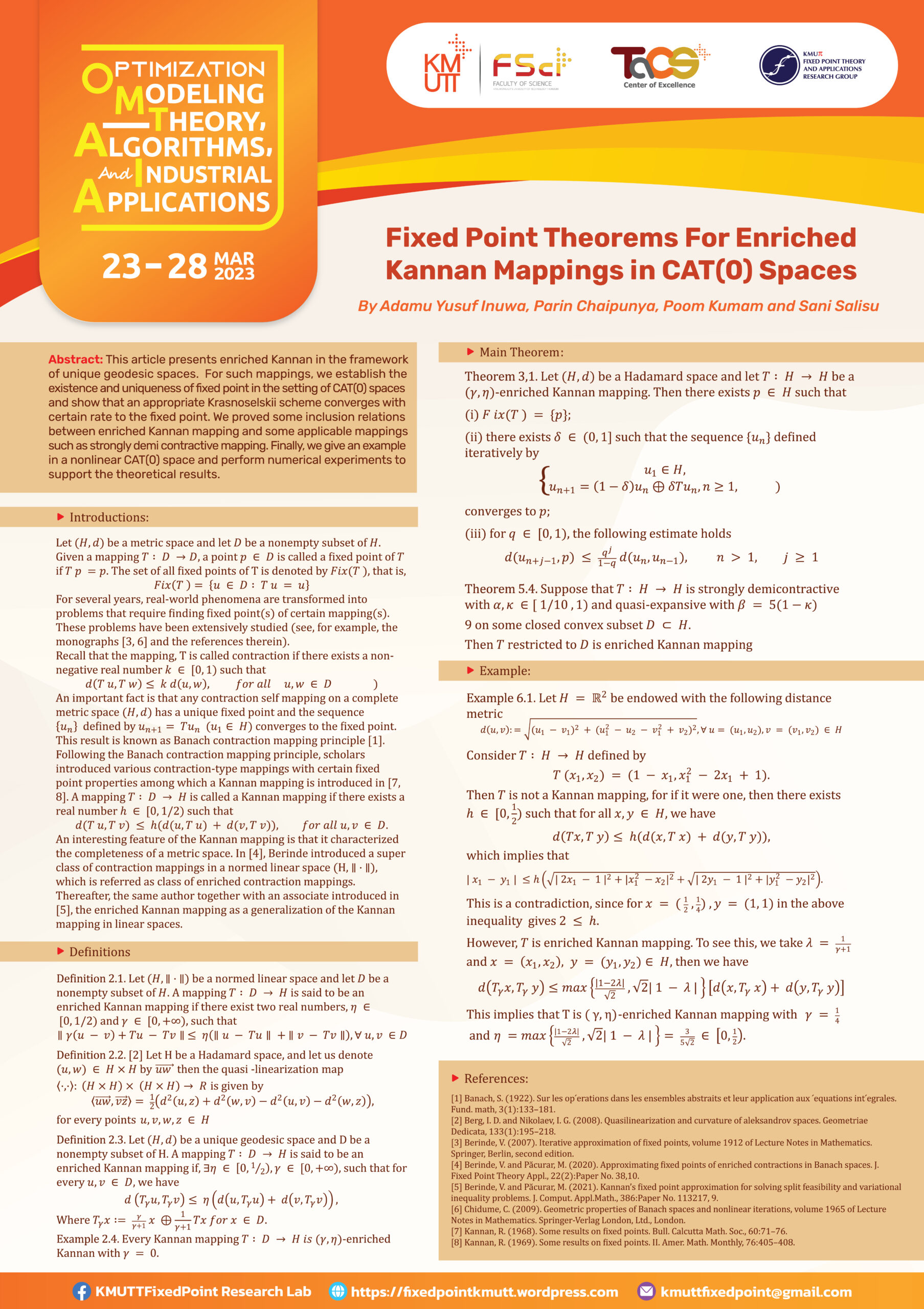 The Workshop “optimization Modeling Theory Algorithms And Industrial 1865
